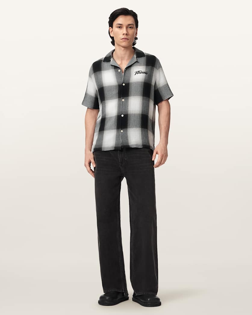 Fade Out Short Sleeve Check Shirt WHISPER GREY | ALLSAINTS